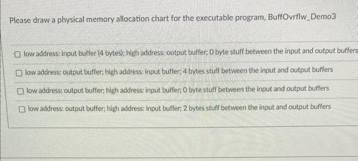 Solved Please draw a physical memory allocation chart for | Chegg.com