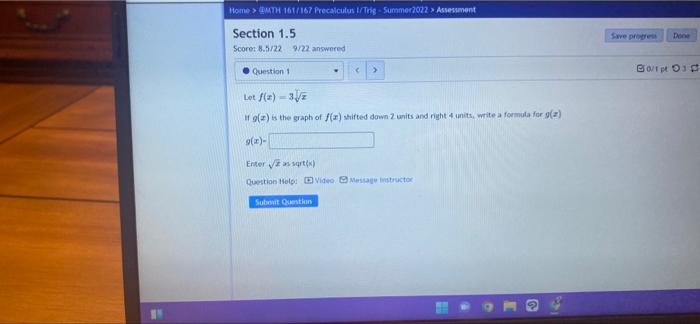 Solved Home > MTH 161/167 Precalculus 1/Trig-Summer2022 | Chegg.com