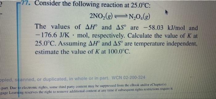 Solved Eree Energy: Pressure Dependence and Equilibrium -71. | Chegg.com