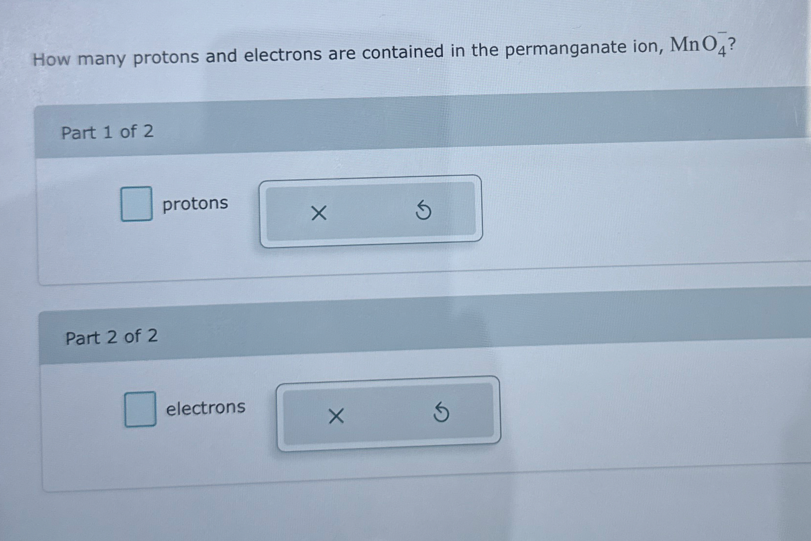 Solved How many protons and electrons are contained in the | Chegg.com