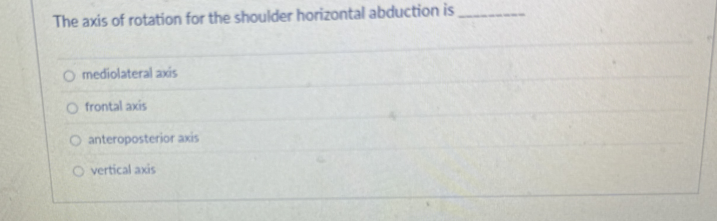 Solved The axis of rotation for the shoulder horizontal | Chegg.com