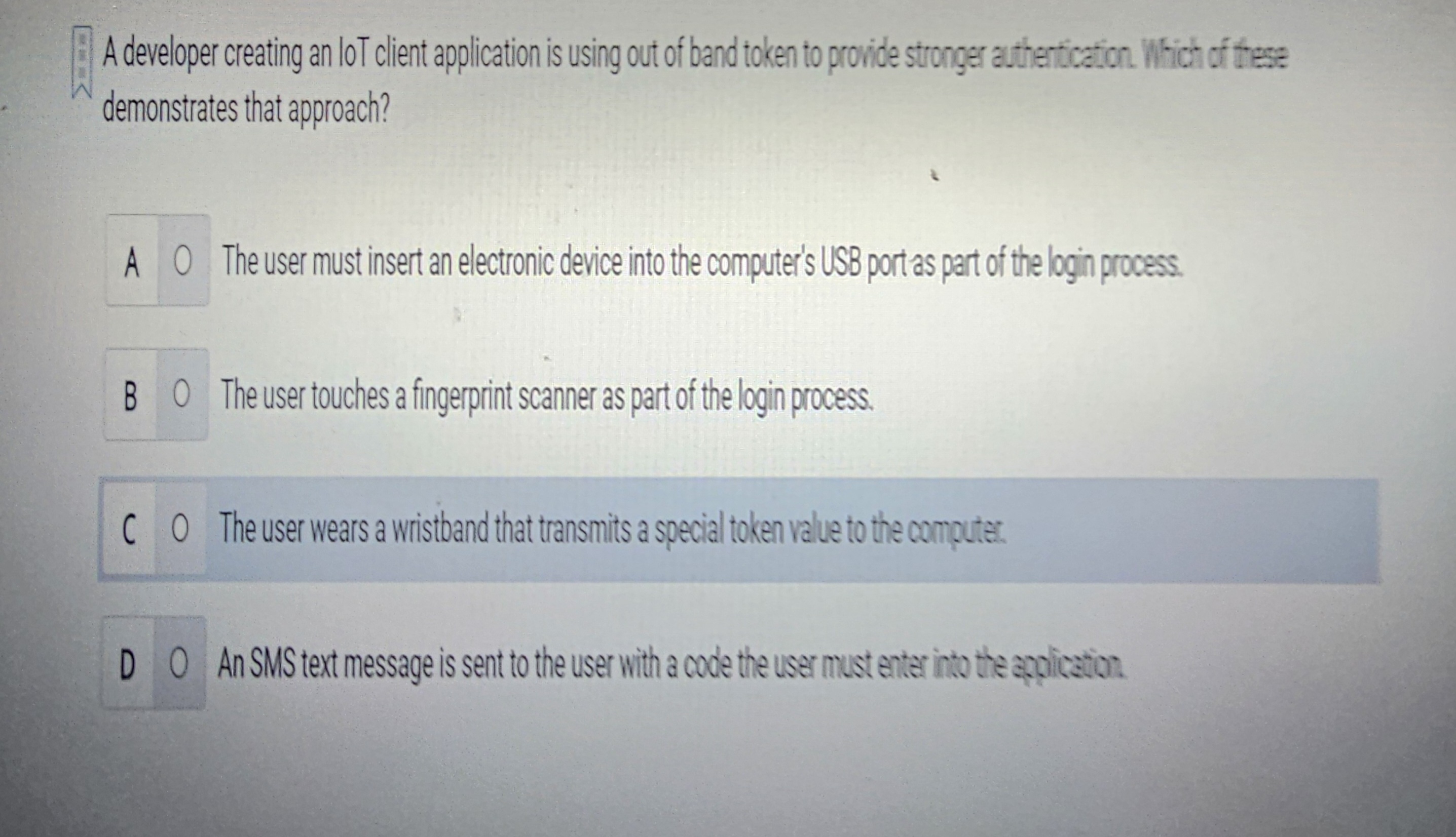 Solved A developer creating an loT client application is | Chegg.com