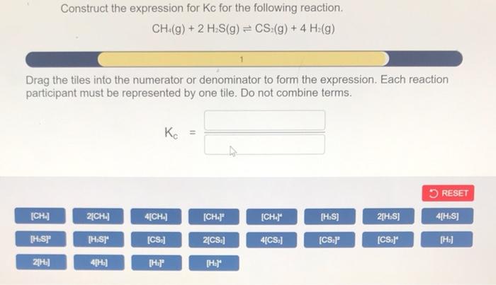 Solved Construct the expression for Kc for the following | Chegg.com
