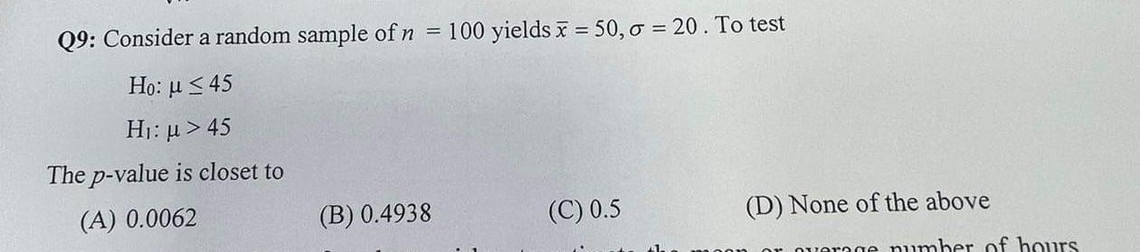 Solved Q9: Consider a random sample of n=100 yields | Chegg.com