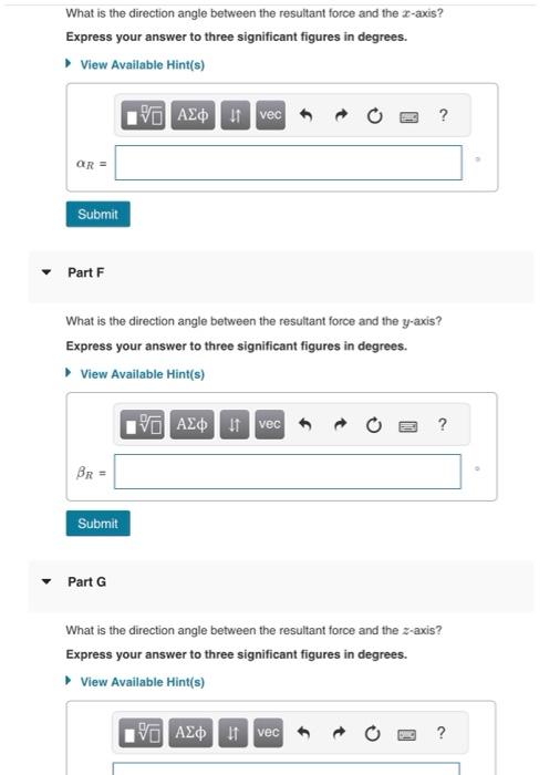Solved Two Forces Act On A Point As Shown In Figure 1 The