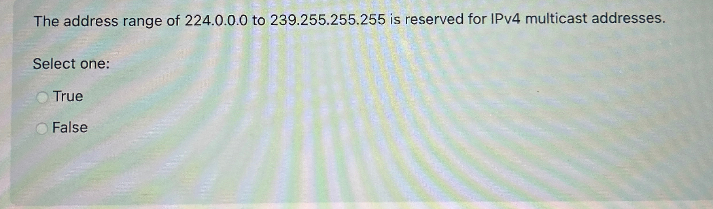 Solved The address range of 224.0 .0 .0 ﻿to | Chegg.com