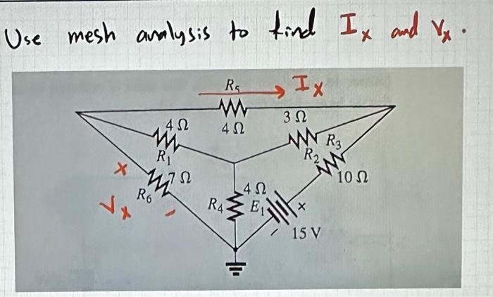 Solved Use mesh aralysis to find Ix and Vx. | Chegg.com