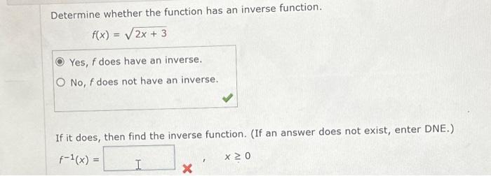 Determine Whether The Function Has An Inverse