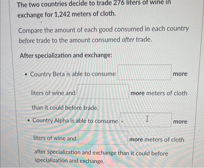 Solved Country Beta and country Alpha both produce liters of | Chegg.com