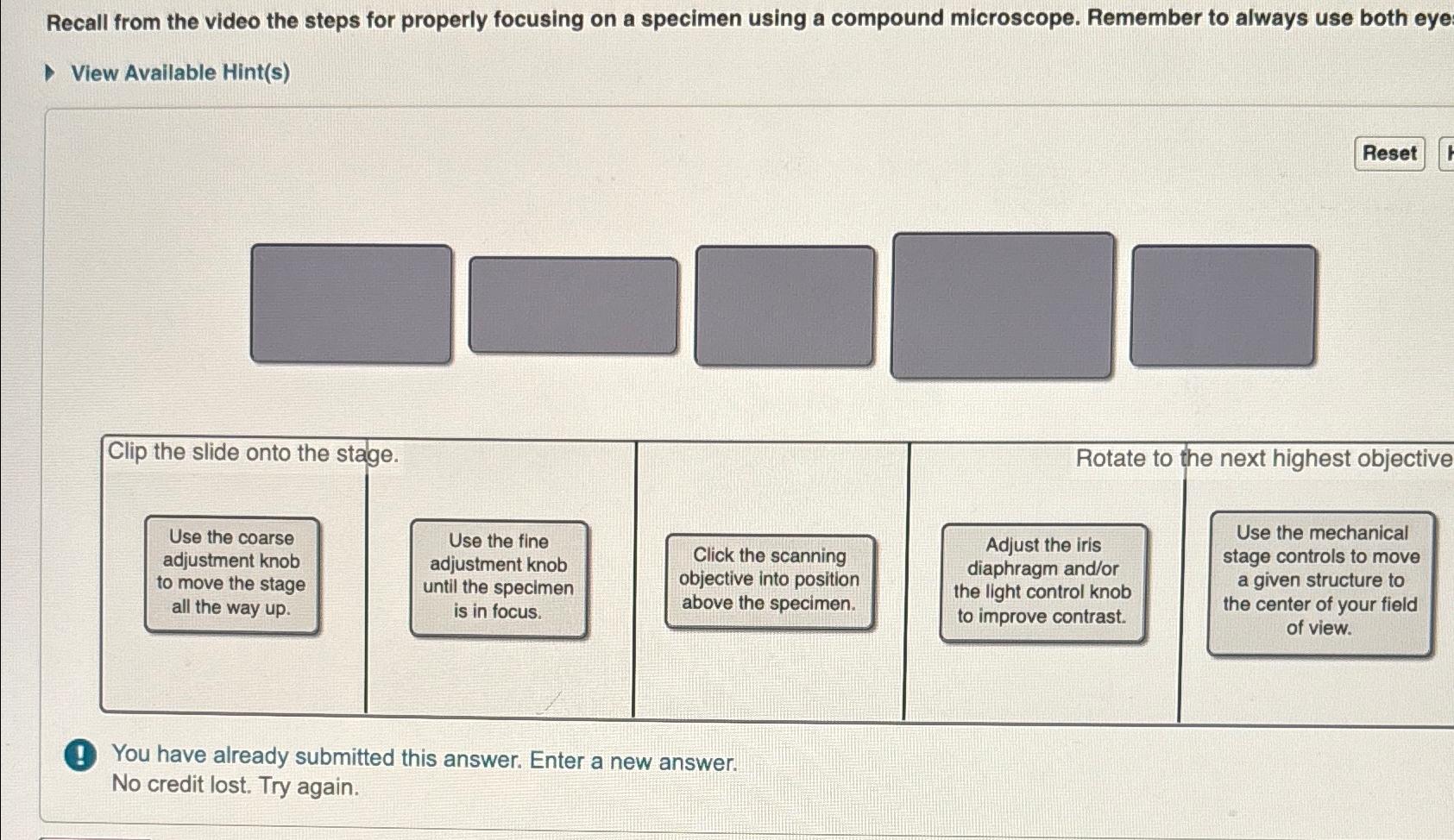 Solved Recall from the video the steps for properly focusing | Chegg.com