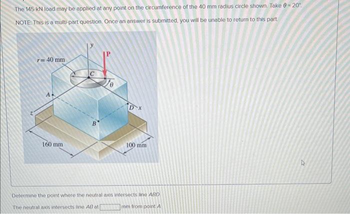 Solved The 145kN load may be applied at any point on the | Chegg.com