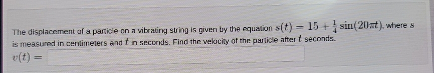 Solved The displacement of a particle on a vibrating string | Chegg.com