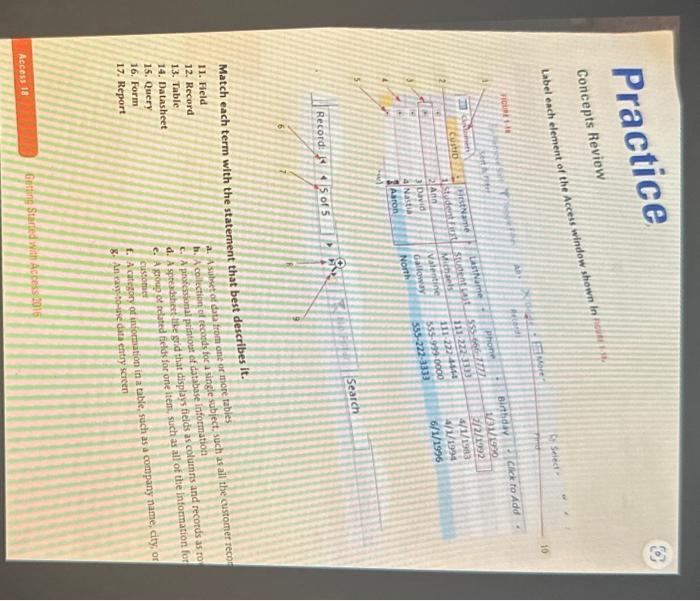 Solved Practice Concepts Review Label each element of the | Chegg.com