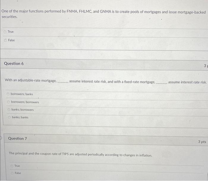 Solved One of the major functions performed by FNMA, FHLMC, | Chegg.com