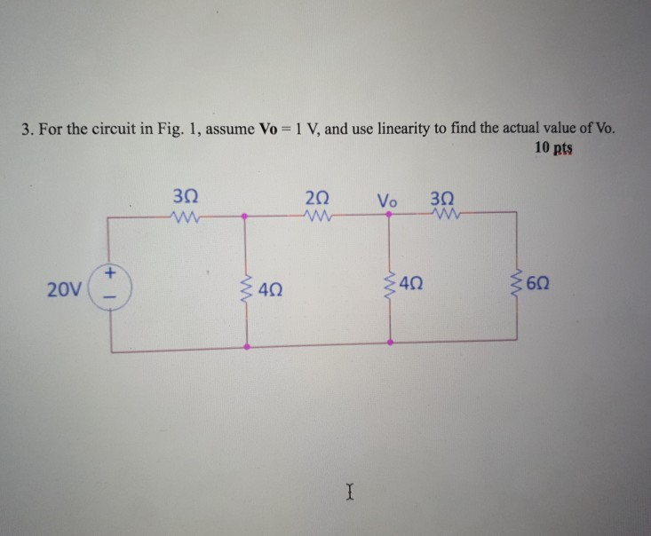 Solved 3. For the circuit in Fig. 1, assume Vo = 1 V, and | Chegg.com
