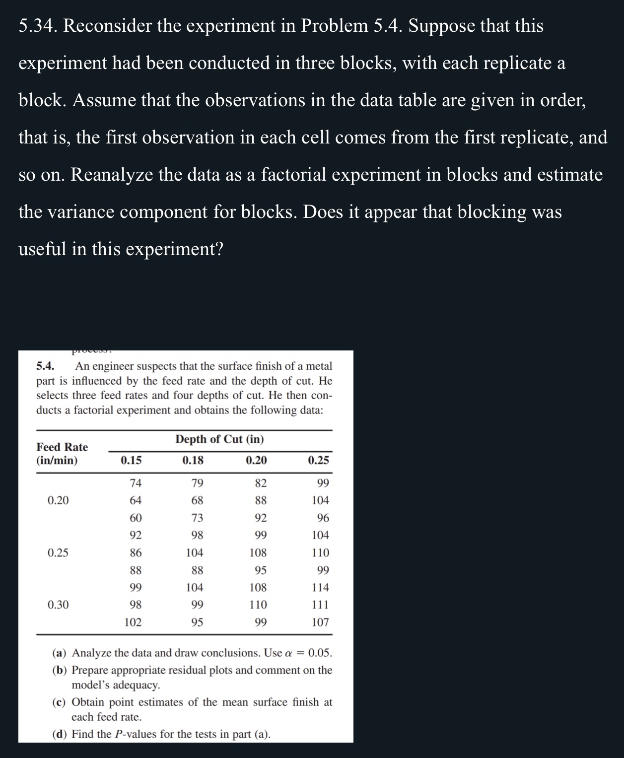 Solved 5.34. ﻿Reconsider the experiment in Problem 5.4. | Chegg.com