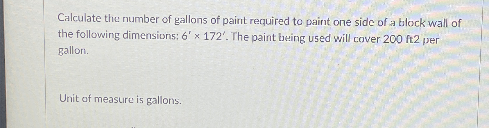 Solved Calculate the number of gallons of paint required to | Chegg.com