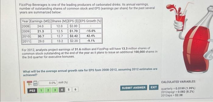 Solved FizziPop Beverages is one of the leading producers of | Chegg.com