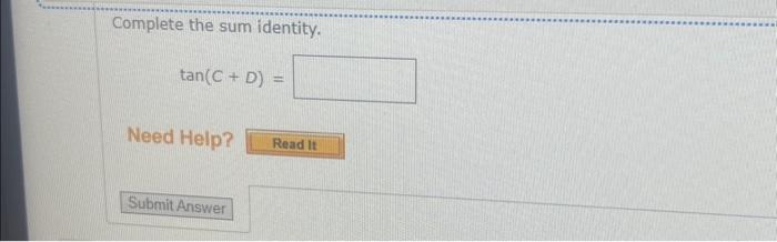 Solved Complete the sum identity. cos(θ+φ)=Complete the sum | Chegg.com