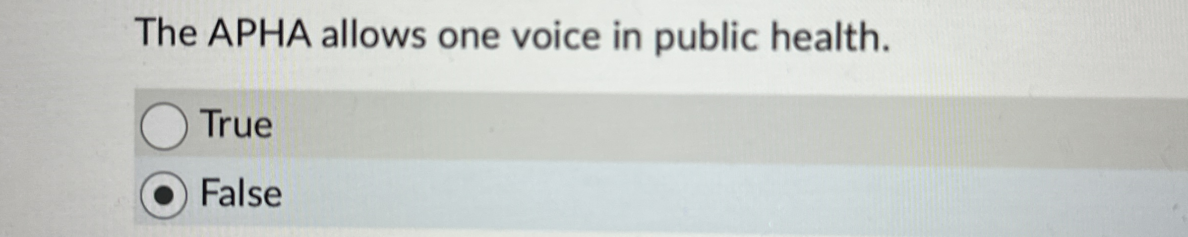 Solved The APHA allows one voice in public health. | Chegg.com
