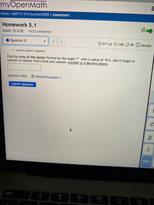 Solved myOpenMath M Home > MAT111 01A Summer2020 > | Chegg.com