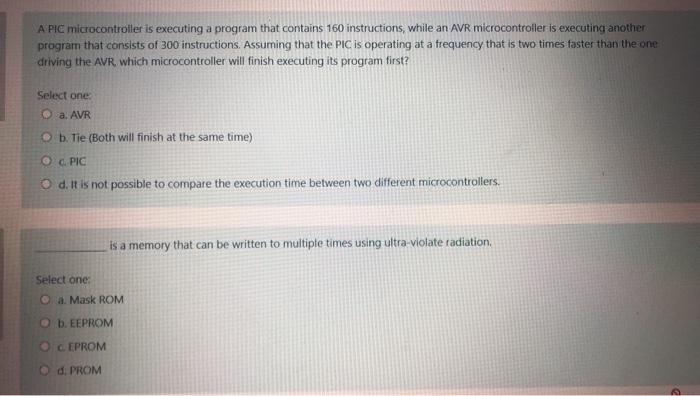Solved A PIC microcontroller is executing a program that | Chegg.com