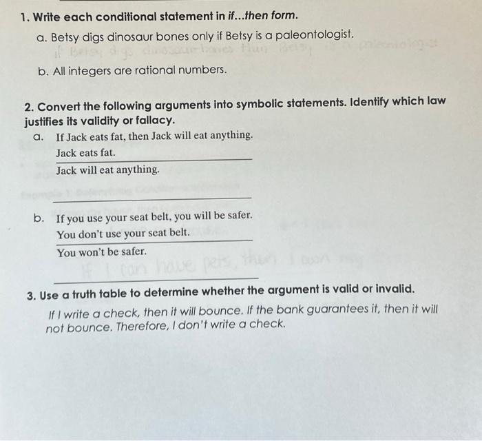 Solved 1. Write each conditional statement in if...then | Chegg.com