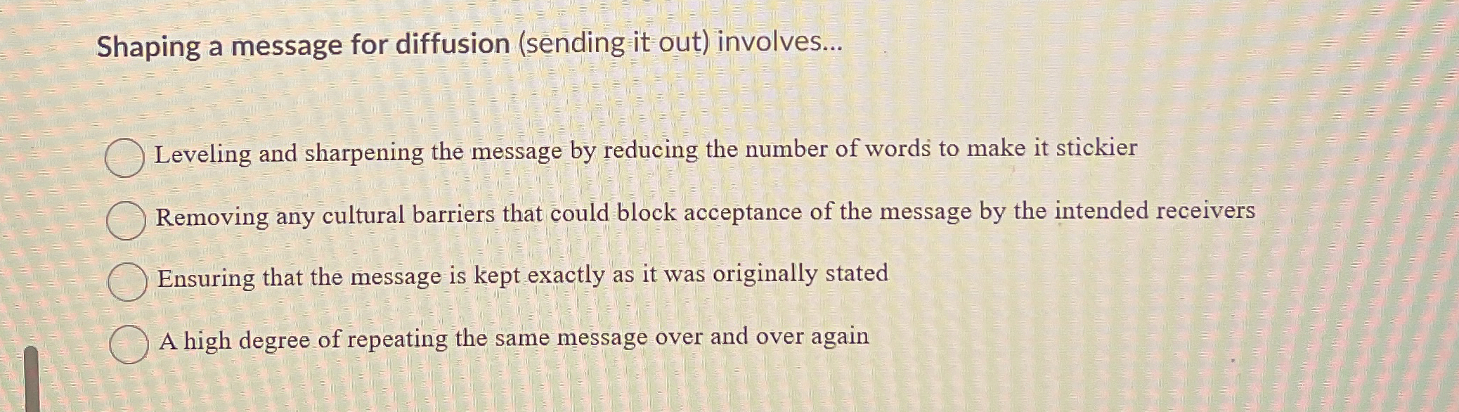 Solved Shaping a message for diffusion (sending it out) | Chegg.com