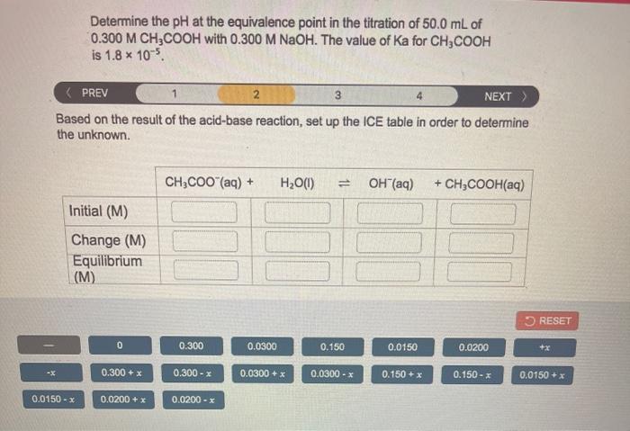 Solved Determine the pH at the equivalence point in the | Chegg.com