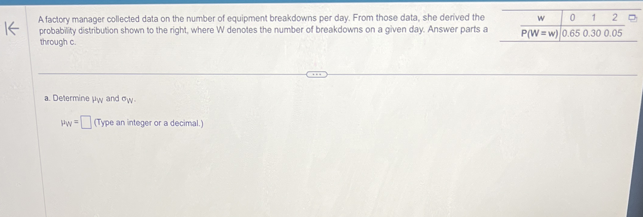 Solved A factory manager collected data on the number of | Chegg.com
