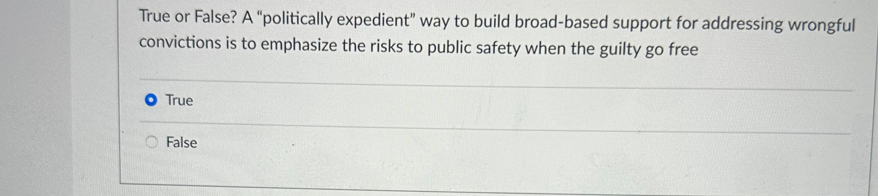Solved True or False? A "politically expedient" way to build | Chegg.com