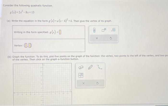 Solved Consider the following quadratic function. | Chegg.com