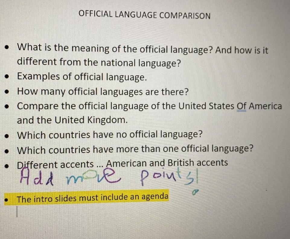 Solved OFFICIAL LANGUAGE COMPARISON • What is the meaning of | Chegg.com