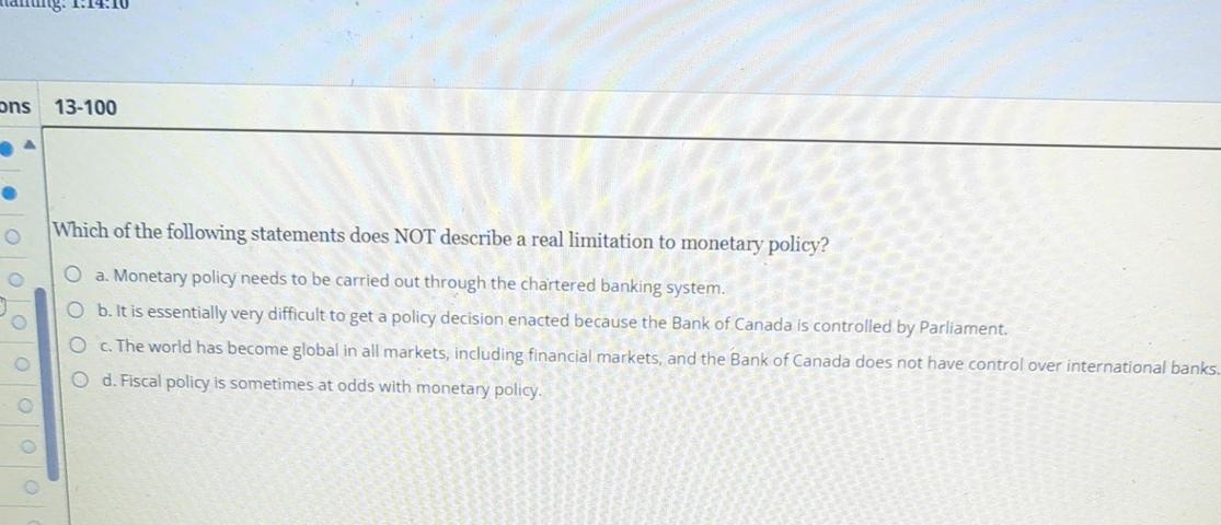 Solved 13-100Which of the following statements does NOT | Chegg.com