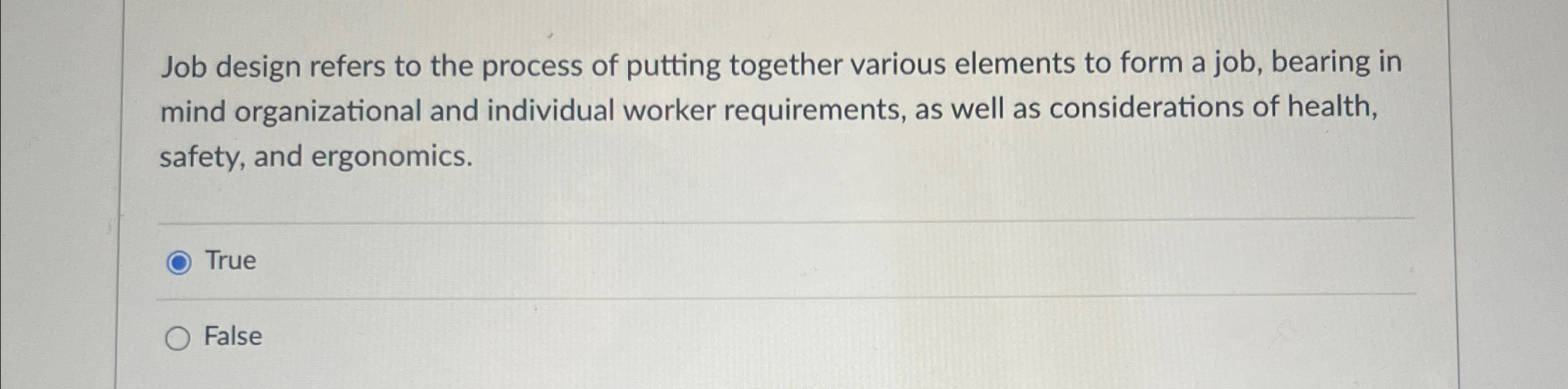 Solved Job design refers to the process of putting together | Chegg.com
