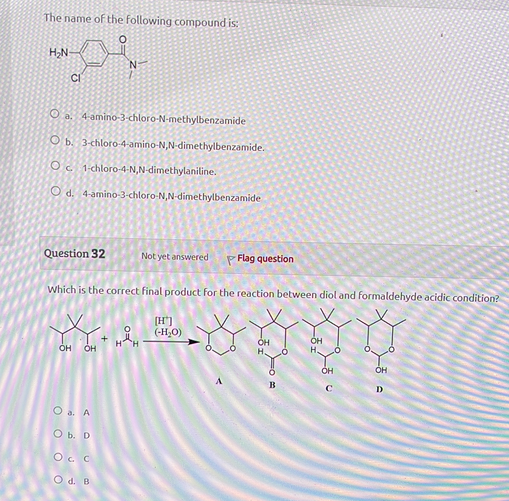 Solved The name of the following compound | Chegg.com