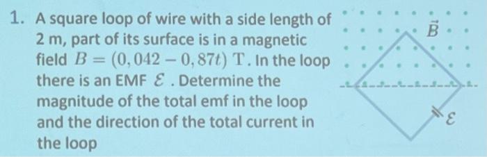 Solved A Square Loop Of Wire With A Side Length Of 2 Part 