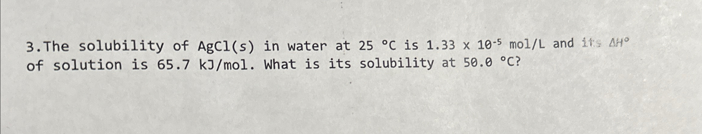 Solved The solubility of AgCl(s) ﻿in water at 25°C ﻿is | Chegg.com