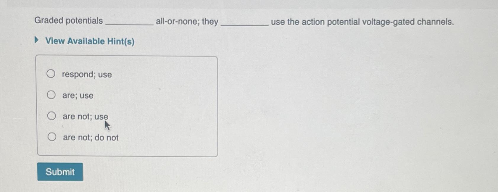 Solved Graded potentials all-or-none; they use the action | Chegg.com