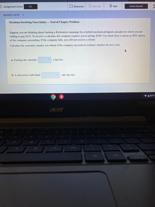 Solved Assignment Score: 096 Resources Clive Up! Hint Check | Chegg.com