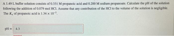 Solved A 1.49 L buffer solution consists of 0.331 M | Chegg.com