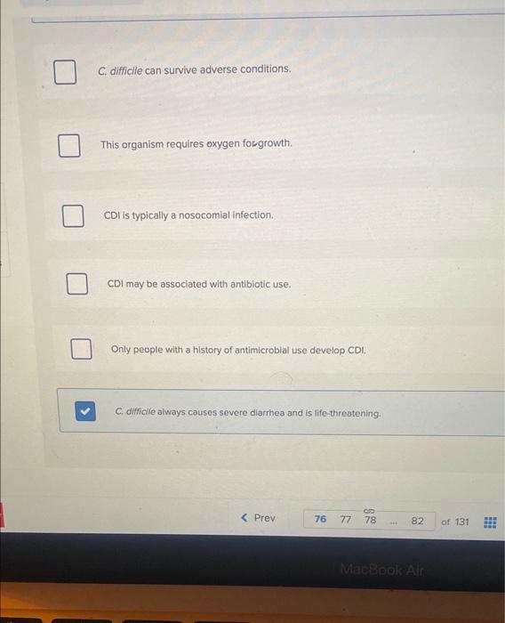 Solved Select the statements regarding Clostridioides | Chegg.com