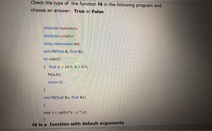Solved Check the type of the function f4 in the following | Chegg.com