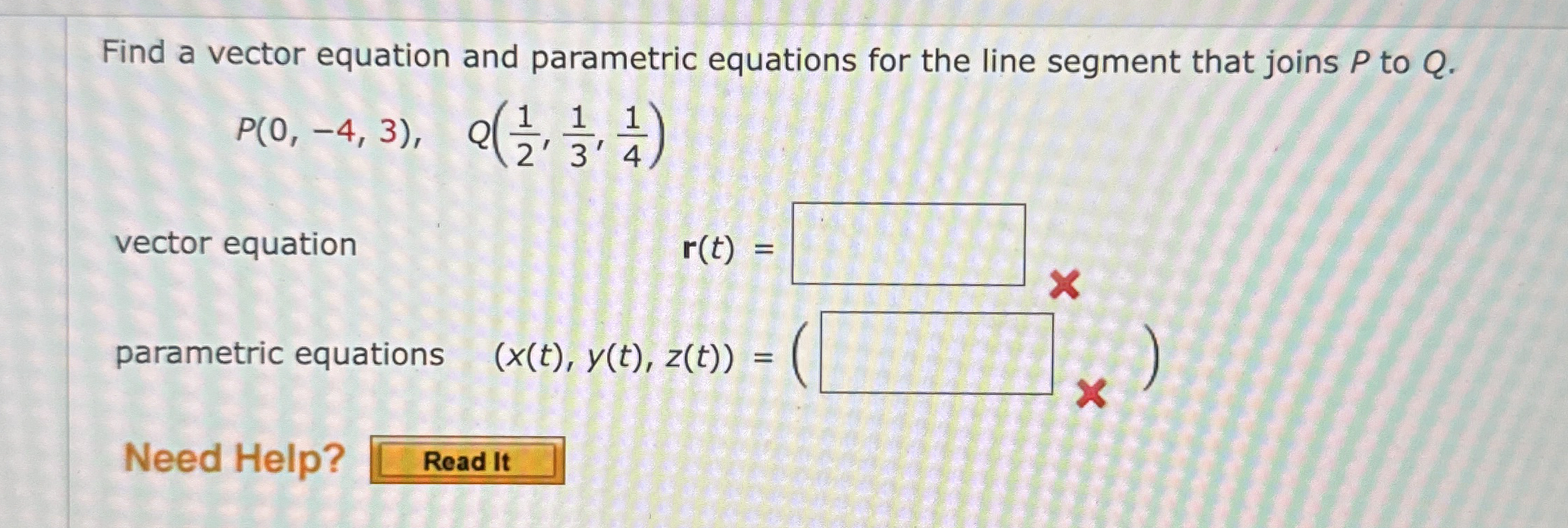 Solved Find a vector equation and parametric equations for | Chegg.com