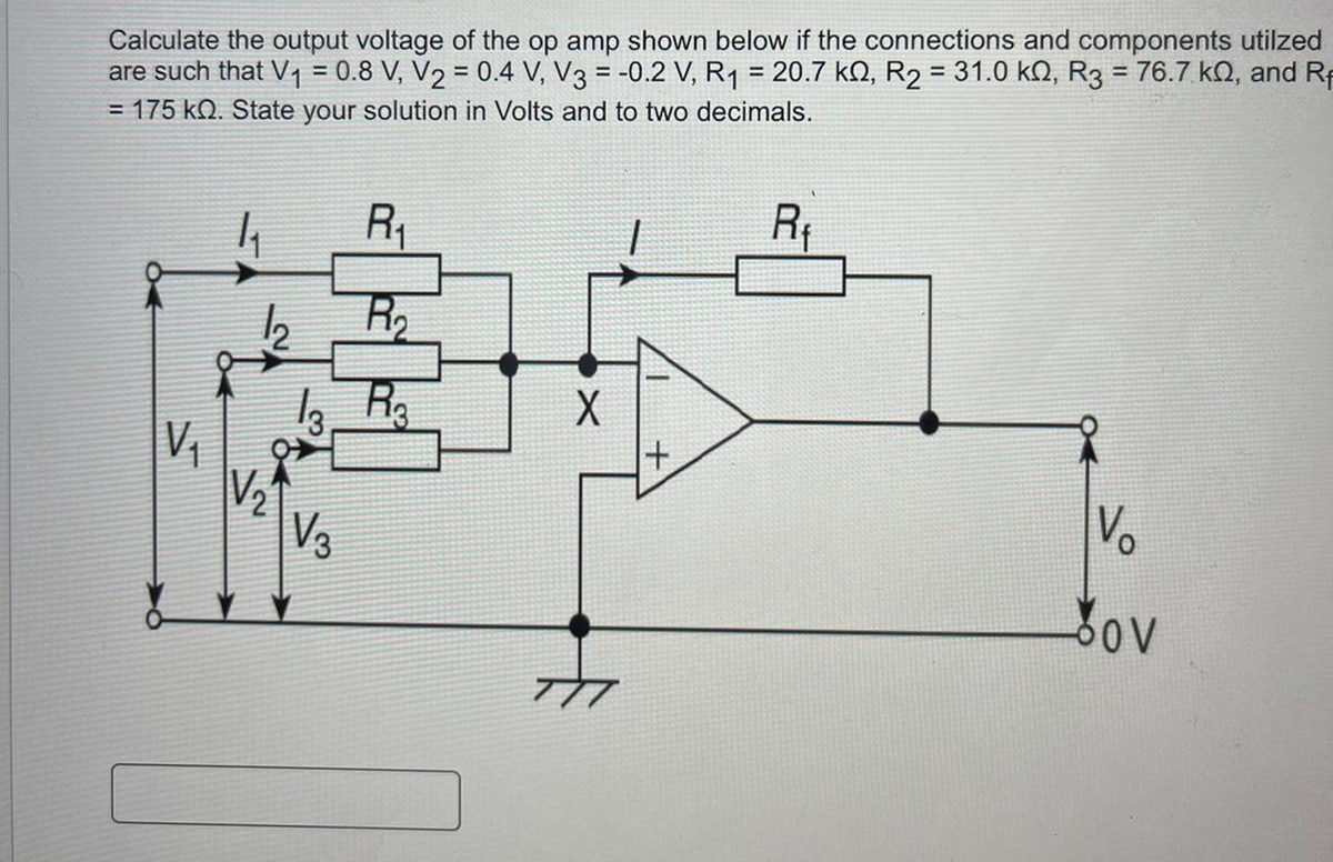 Solved Calculate the output voltage of the op amp shown | Chegg.com