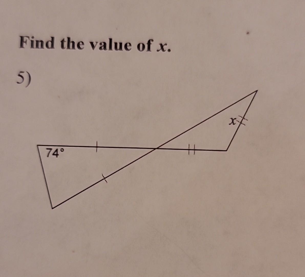 Solved Find the value of x. | Chegg.com