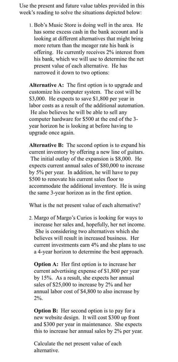 Solved Interest Tables Used to Calculate Present and Future | Chegg.com