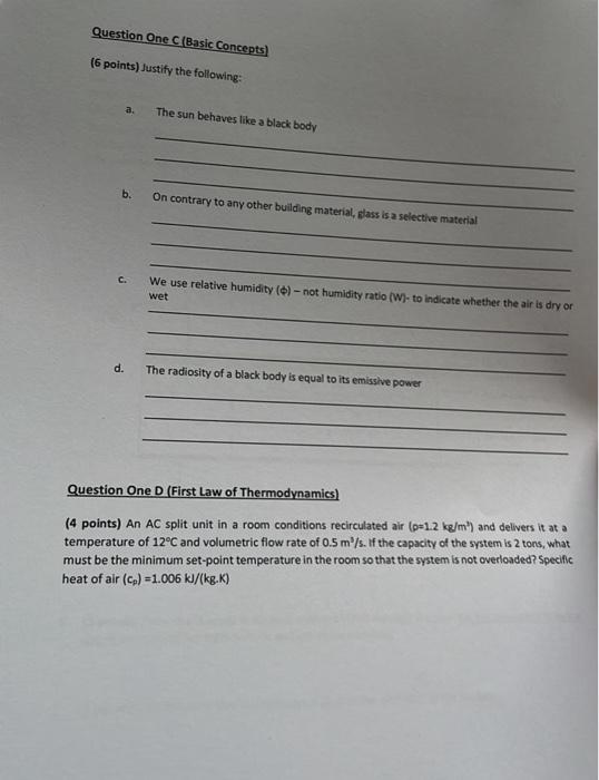 Solved Question One C (Basic Concepts) (6 points) Justify | Chegg.com