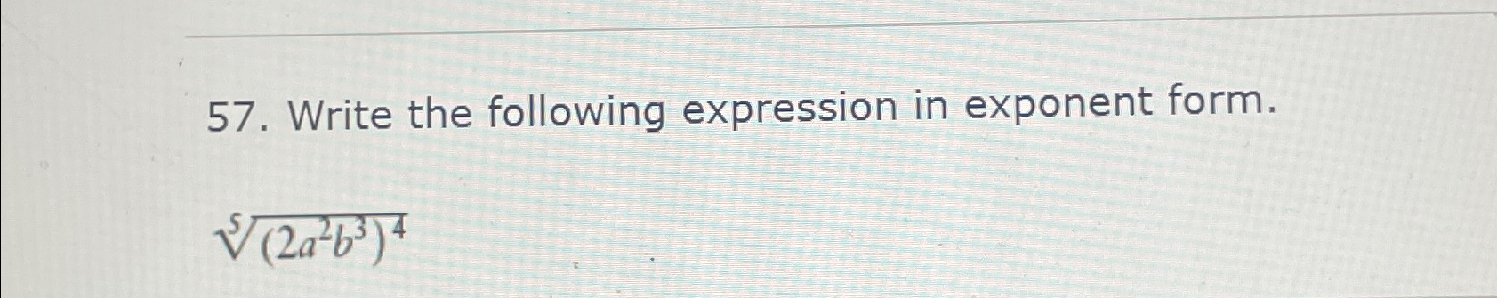 Solved Write the following expression in exponent | Chegg.com