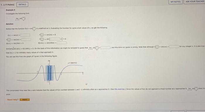 Solved Investigate the following limit. limx→0sin(xπ) | Chegg.com
